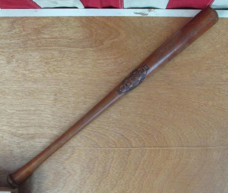 Vintage 1930s Krens Special Wood Baseball Mini Bat Joseph G Kren 15 ...