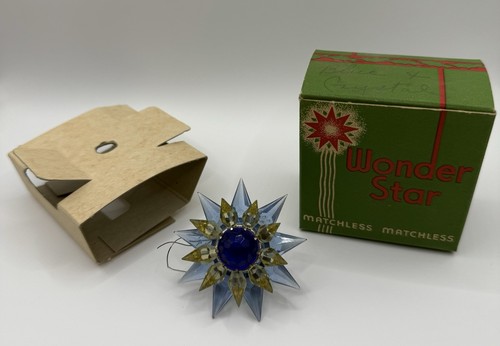 Vintage Wonder Star Matchless Double Row Blue & Crystal Christmas Light ...