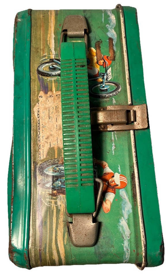 Aladdin Metal Lunch box Rough Rider Motorcycle Dirt Bike No Thermos ...