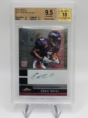 2008 Finest Autographs #142 Eddie Royal Auto RC BGS 9.5 | eBay