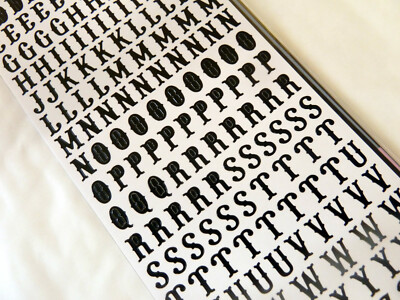 Small Black Sticky Adhesive Letters Alphabet Labels Stickers Craft WD ...