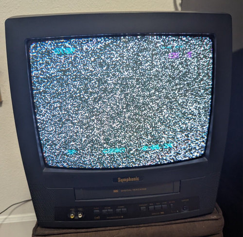 Symphonic 13" CRT TV VCR Combo VHS Player Gaming SC313C Tested Works ...