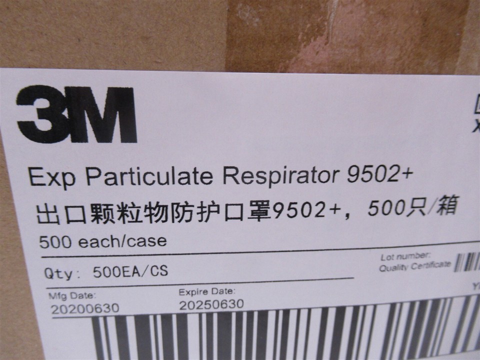 500 3M KN95 Masks Respirator Facemasks 9502+ 10 Packs of 50 Masks | eBay