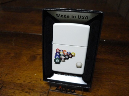 BILLIARD BALLS POOL WHITE MATTE BILLIARDS ZIPPO LIGHTER MINT IN BOX | eBay