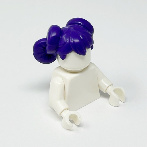 4050 LEGO Minifigure Hair Female PIGTAILS in LOOPED BUNS Dark Purple (1 ...
