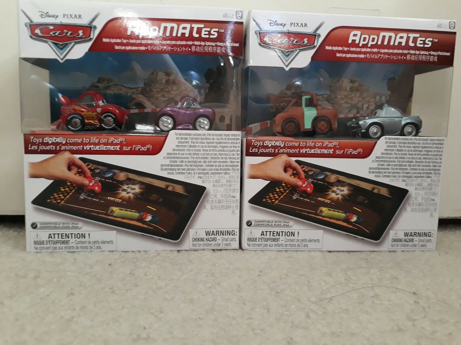 CARS - Disney Pixar - Appmates - 2 packs with 2 cars each pack - play ...