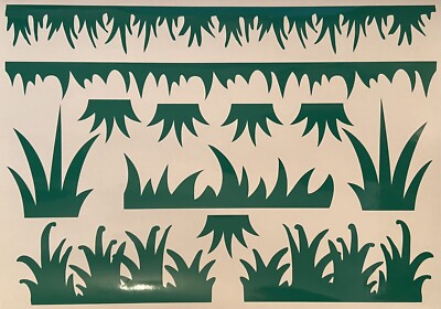 Grass Vinyl Decal Stickers For Easter Crates assorted shapes decoration ...