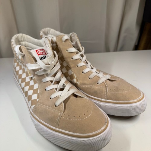 Ecko Unltd. Steven Canvas High Top Sneaker Tan/White Checked Men’s Size ...