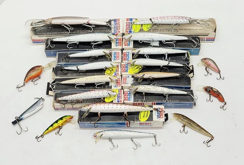Vintage Lot of 20 ~ REBEL LURES ~ Jointed Broken Back ~ Minnow Floater ...