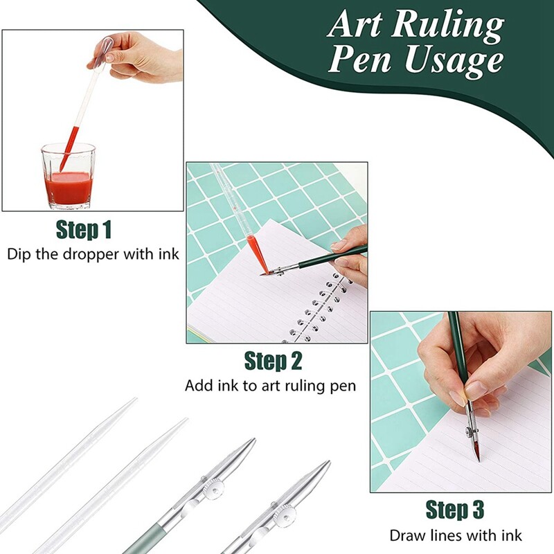 Art Ruling Pen Set Masking Fluid Pen with Glue Residue Eraser,Ruling ...