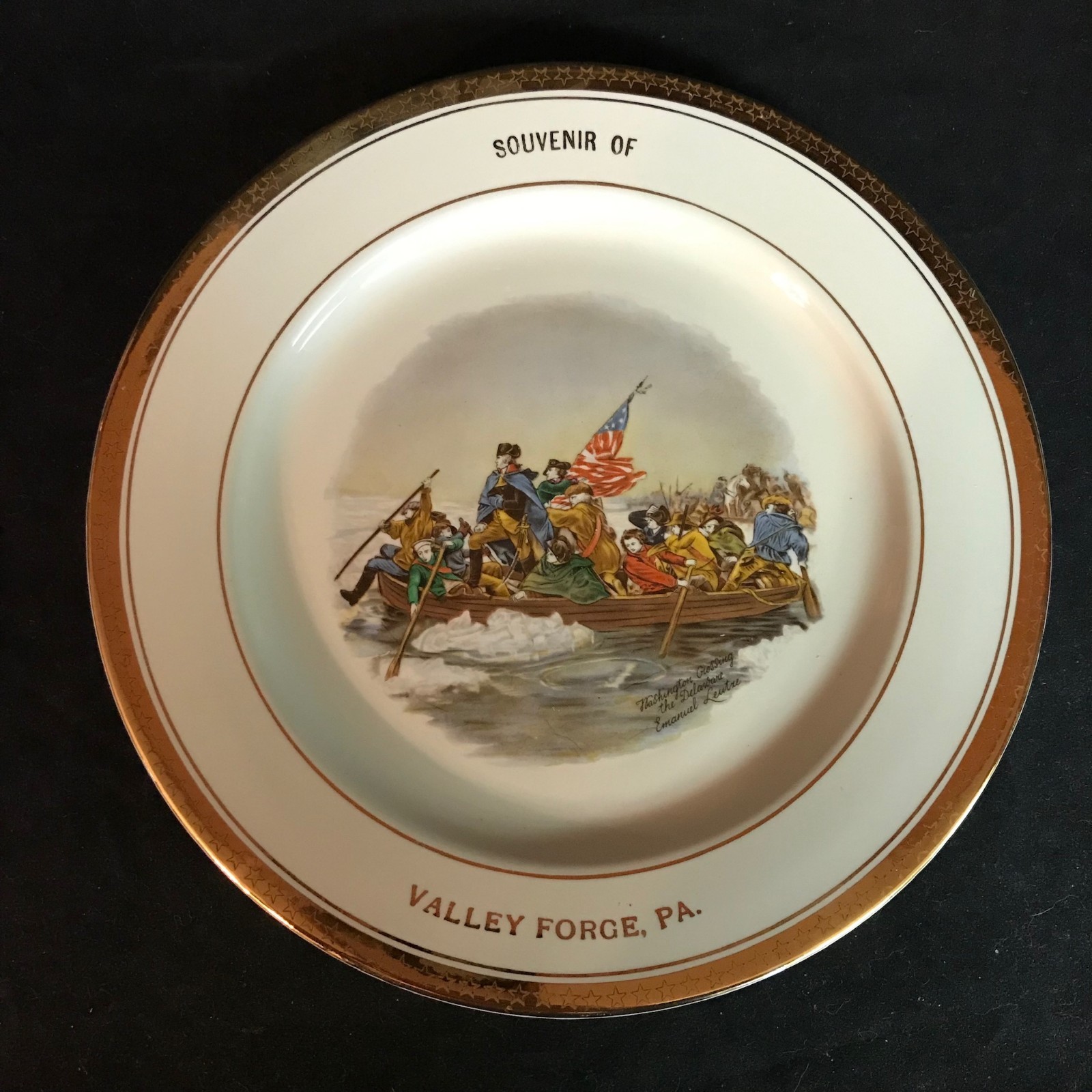 Souvenir of Valley Forge PA Plate 10" Washington Crossing the Delaware ...