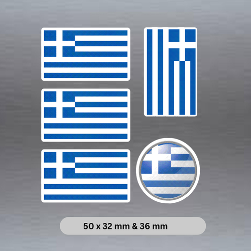 5 small Greek Flag vinyl stickers 50 x 32 mm & 36 mm round | eBay Australia