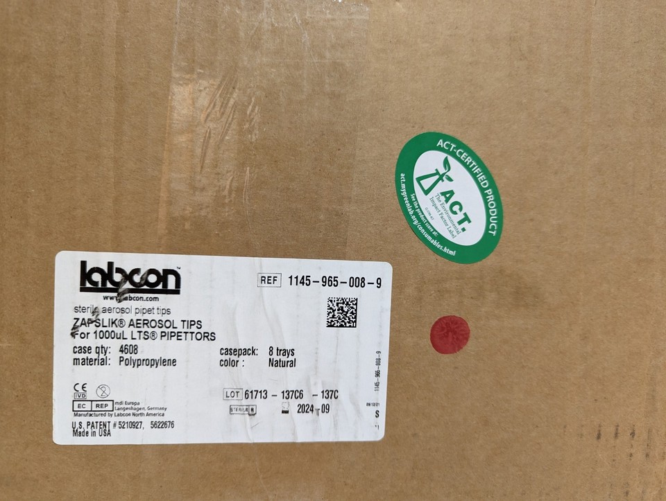 Labcon 1145-965-008-9 ZAP SLIK 1000µL Aerosol Filter Pipet Tips, New Case! | eBay