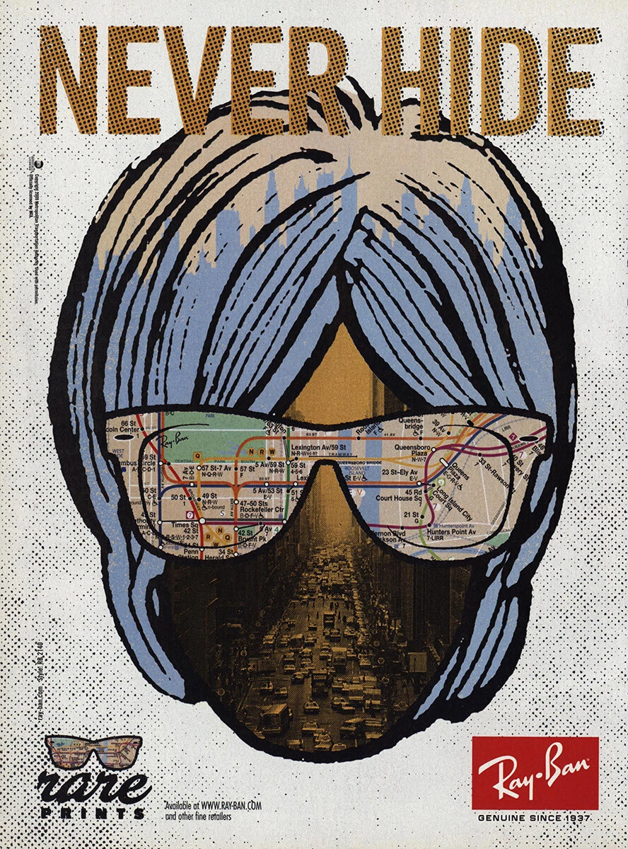 Ray Ban Never Hide Vintage Ad