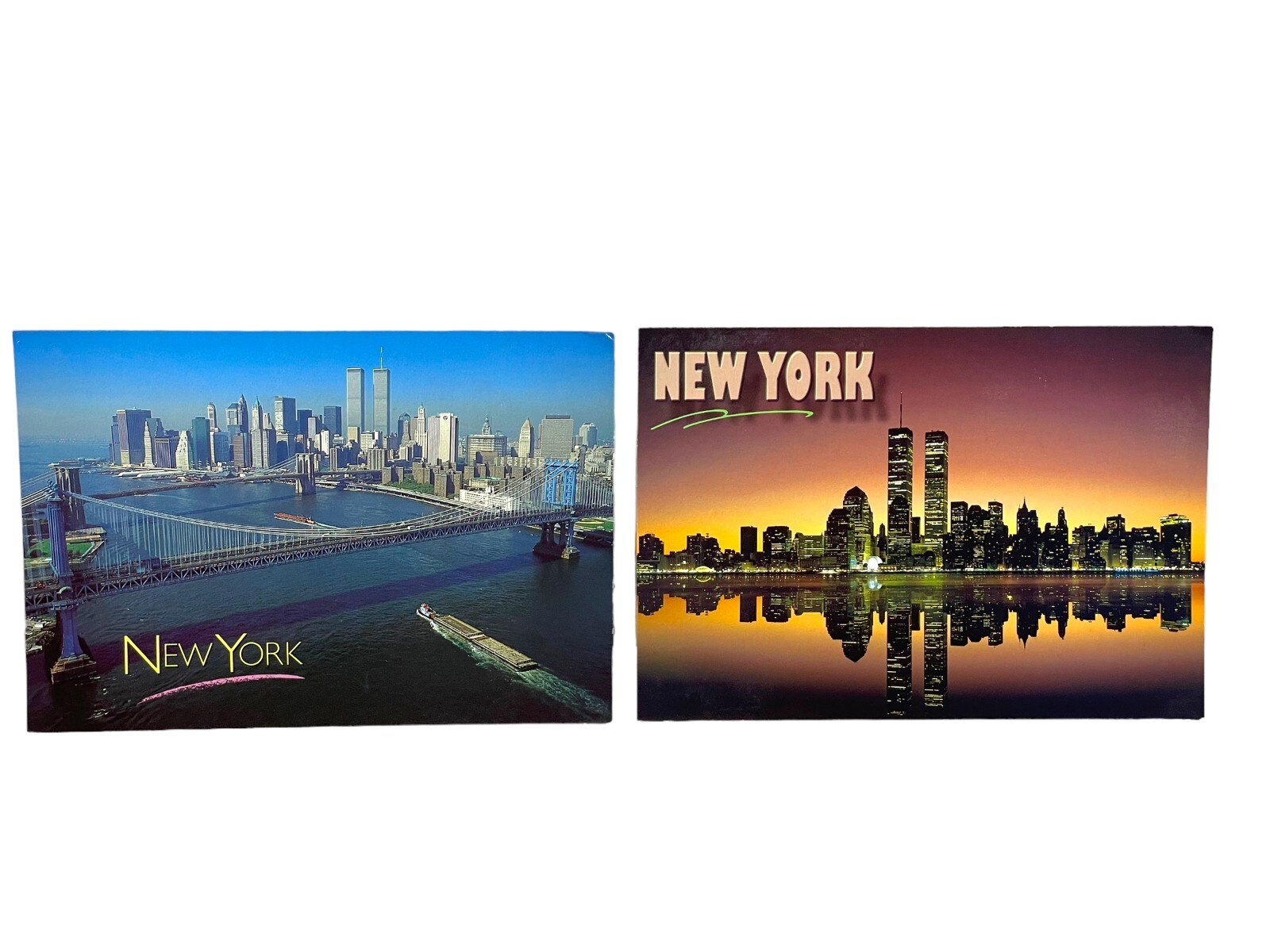 (2) Vintage 1990's NEW YORK Skyline Twin Towers Postcards Unposted | eBay