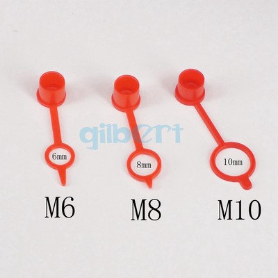 (100) Sizes M6 M8 M10 Grease Nipple Caps Red Dust Caps for Grease Zerk ...