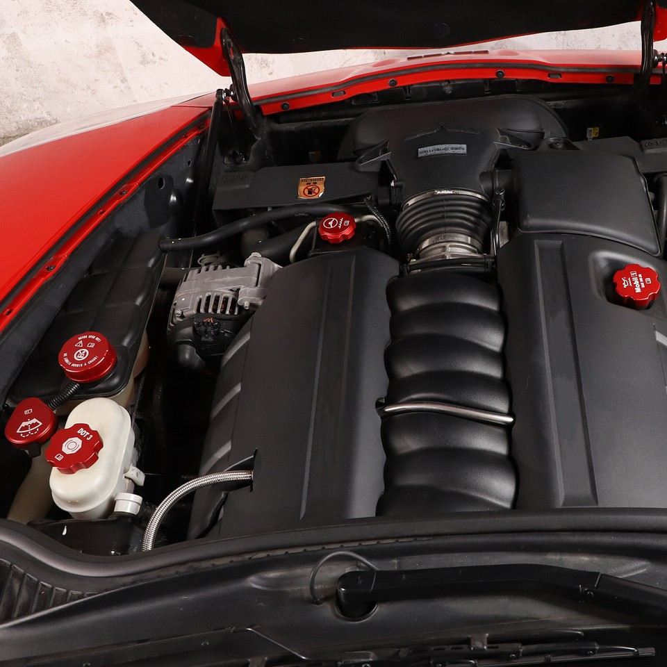 Red Aluminum Alloy Engine Intake Cover Trim Cover Set For Corvette C6 ...