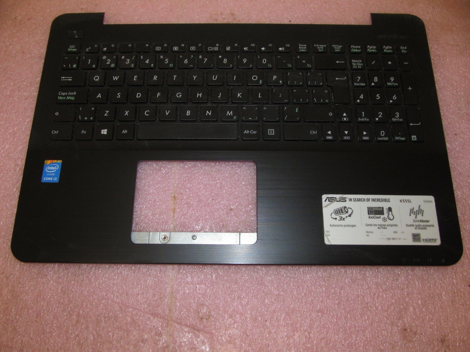 Asus K555LA K555 X555 Palmrest/Keyboard Assy 13N0-R7A0K31 ...