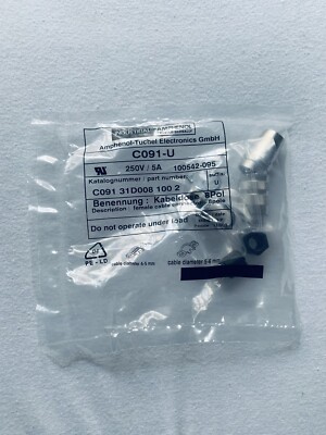 Industrial AMPHENOL C091-U C091 31H003 100 2 250V/5A Male Cable ...