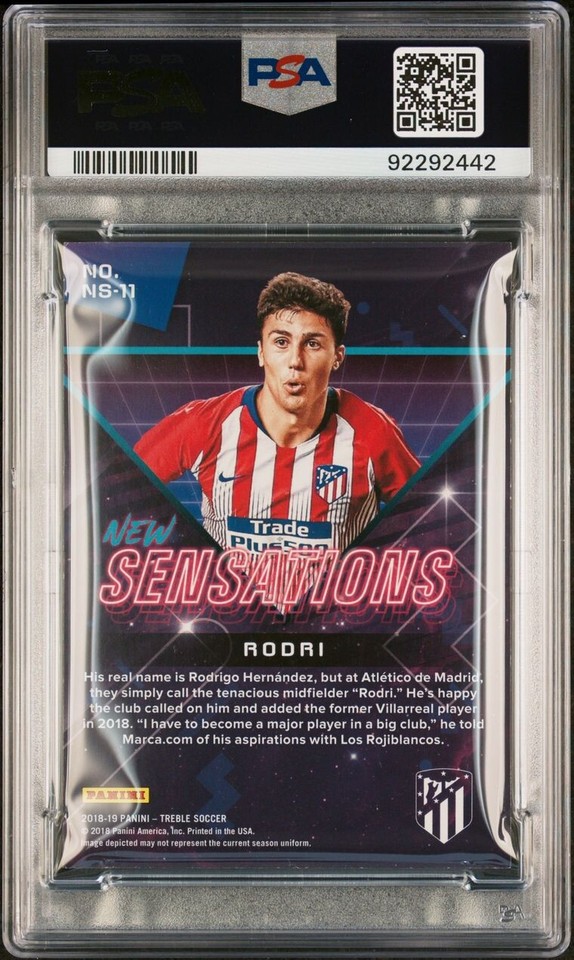 2018 Panini Treble Rodri Rookie New Sensations Red 1/49 PSA 8 Pop 1 RC ...