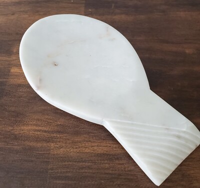 White Marble Spoon Rest Made in India Fish Shaped Carved Handle Approx ...