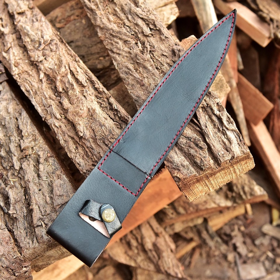 Handmade Black Leather Sheath For Knife Double Edge Dagger Blade Case ...