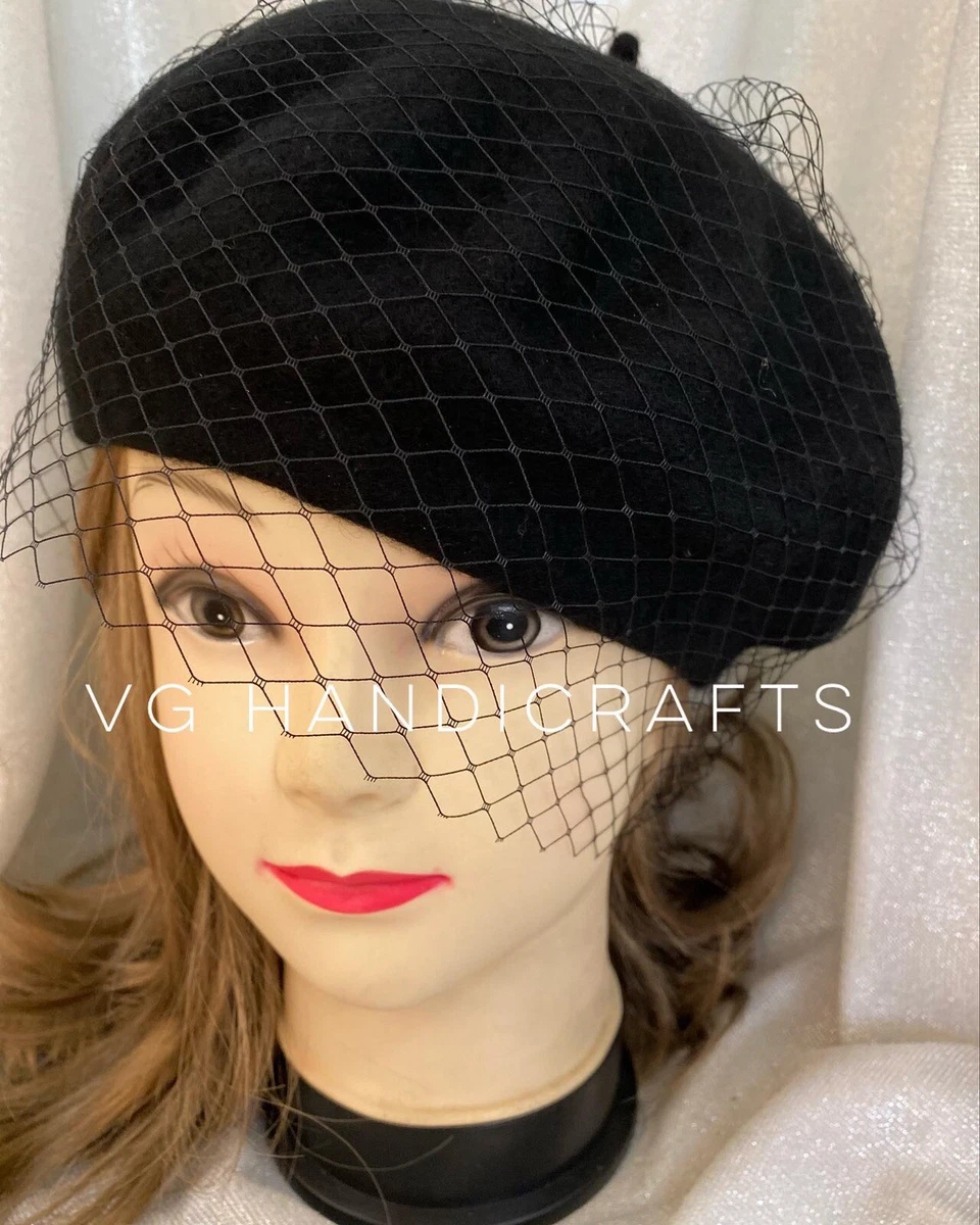 Black Birdcage Veil Hat