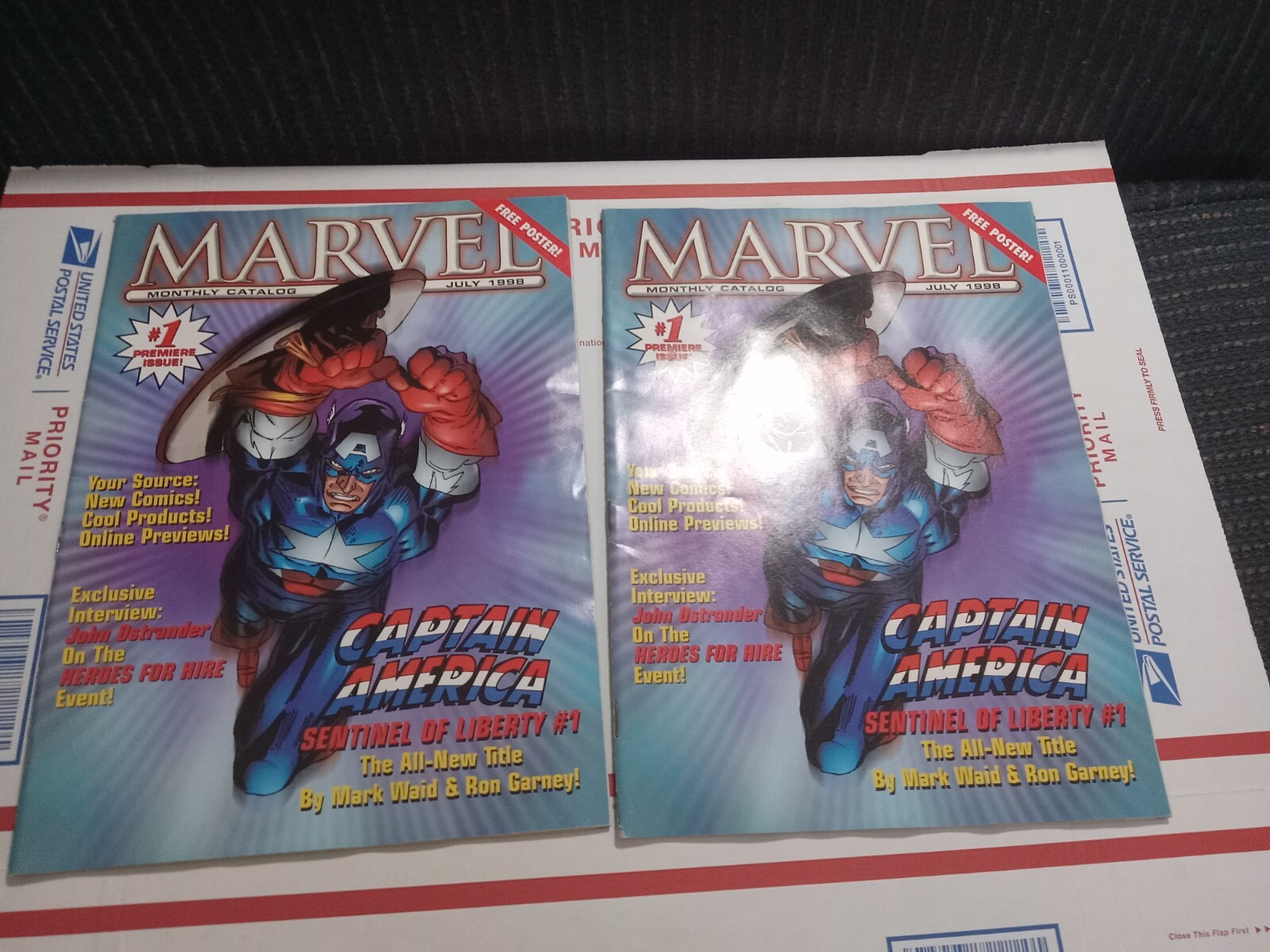 Lot of 2 Marvel Monthly 1998 Catalogs #1 both CAPTAIN AMERICA w/free ...