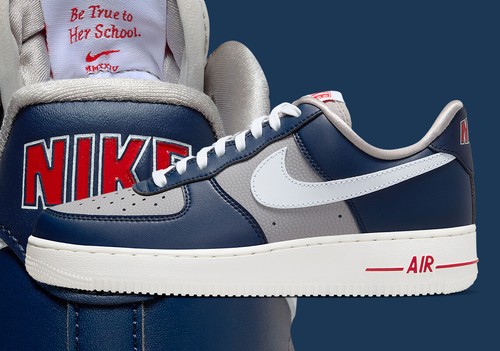 Women's Nike Air Force 1 '07 SE Georgetown Navy Blue Pewter Grey FJ1408 ...