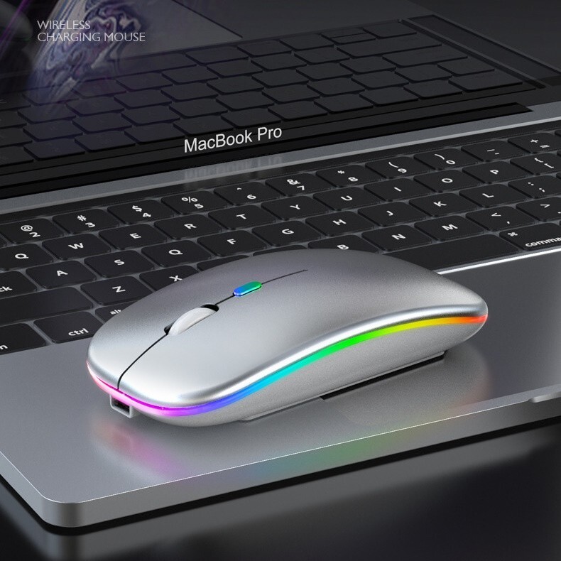 2.4GHz Bluetooth Wireless Optical Mouse USB Rechargeable RGB Mice for ...