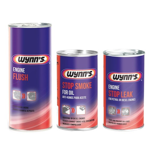 Wynns 3Pack Engine Flush + Stop Leak + Exhaust Stop Smoke Oil Treatment ...