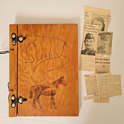 Handmade Wood Scrapbook WWII POW Released Obits NC Newspaper Clippings ...