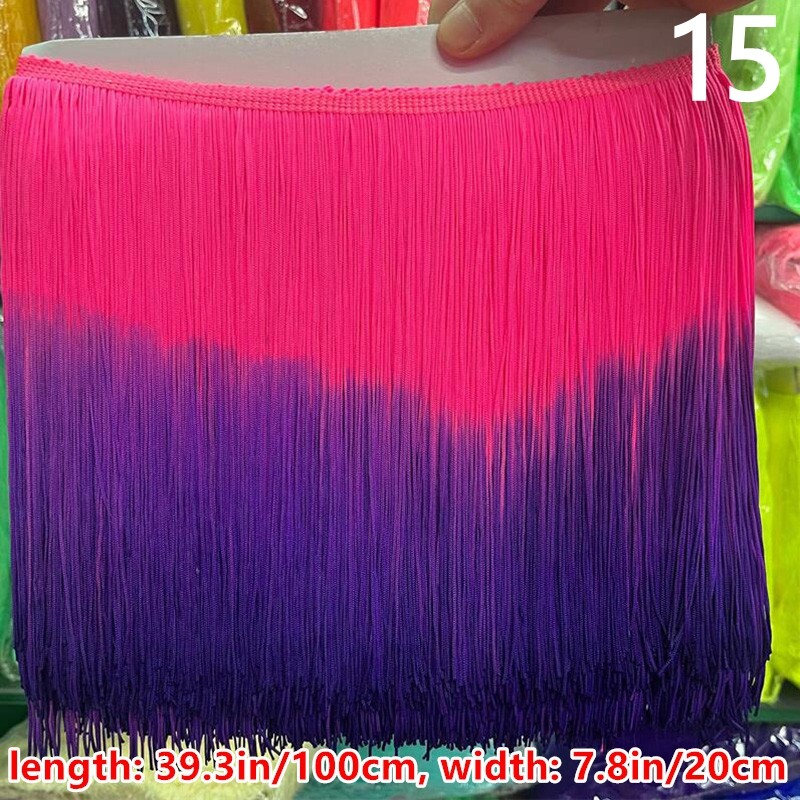 1M Gradient Tassel Two Tone Fringe Color Block Trimming for Dancewear ...