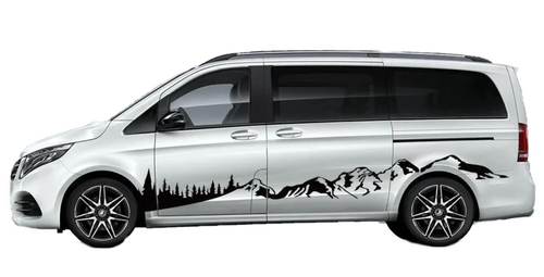Graphic Forest Mountain Sticker Decal Kit For Mercedes Benz Vito W447 ...