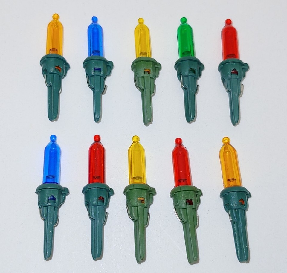 10 Colors GE LED 3.3 V .066 W Mini Christmas Mixed Light Bulbs Tree ...
