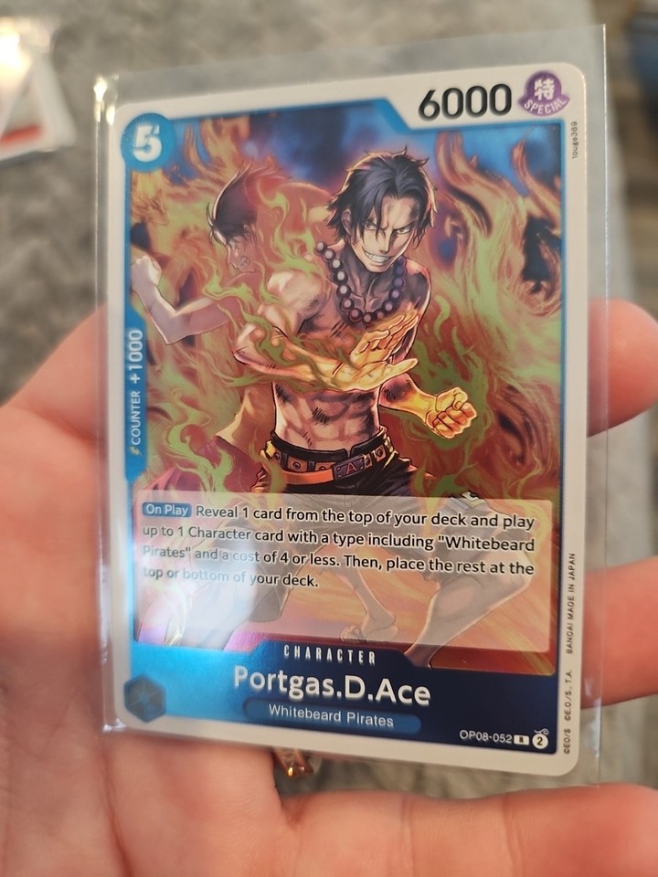 X2 Portgas.D.Ace OP08-052 + 053 Two Legends Foil One Piece Trading Card ...