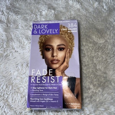Dark and Lovely Fade Resist Permanent Hair Dye 384 Light Golden Blonde ...