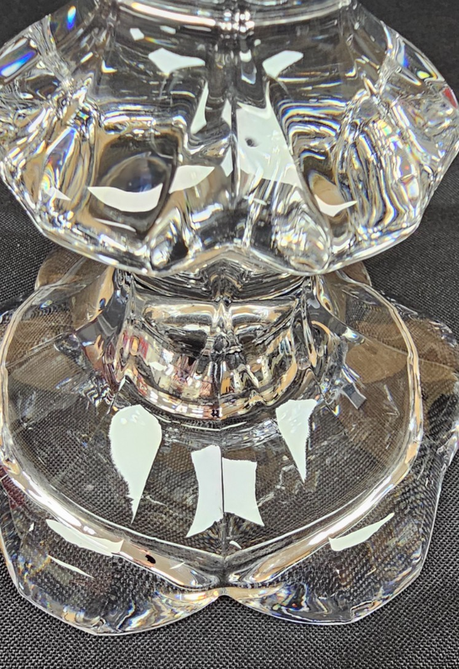 Heavy Lead Crystal 12" Candlestick Set of Two with Floral Base for ...