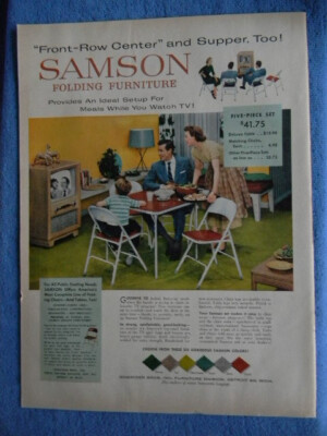 VTG 1950s Orig Magazine Ad Samson Fold Away Furniture Chairs & Table ...
