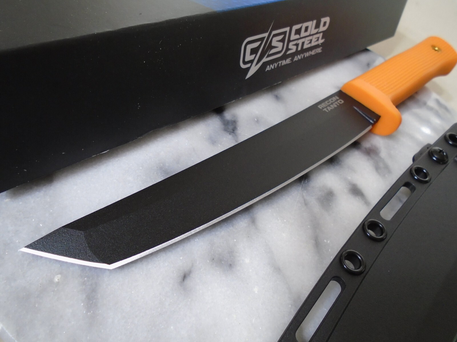 Cold Steel Recon Tanto Fixed Blade Knife Full Tang SK-5 Orange CS-49LRT ...