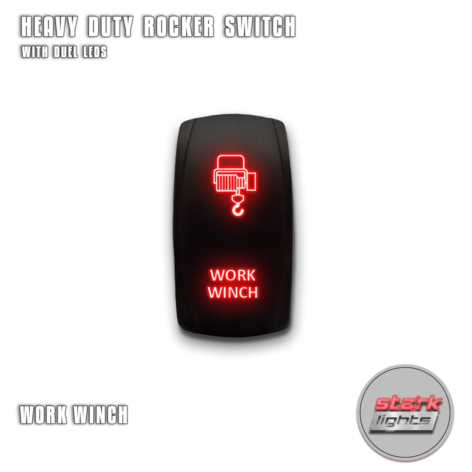 RED Laser Etch LED Rocker Switch 5 Pin Dual Light 20A 12V ON OFF - WORK ...
