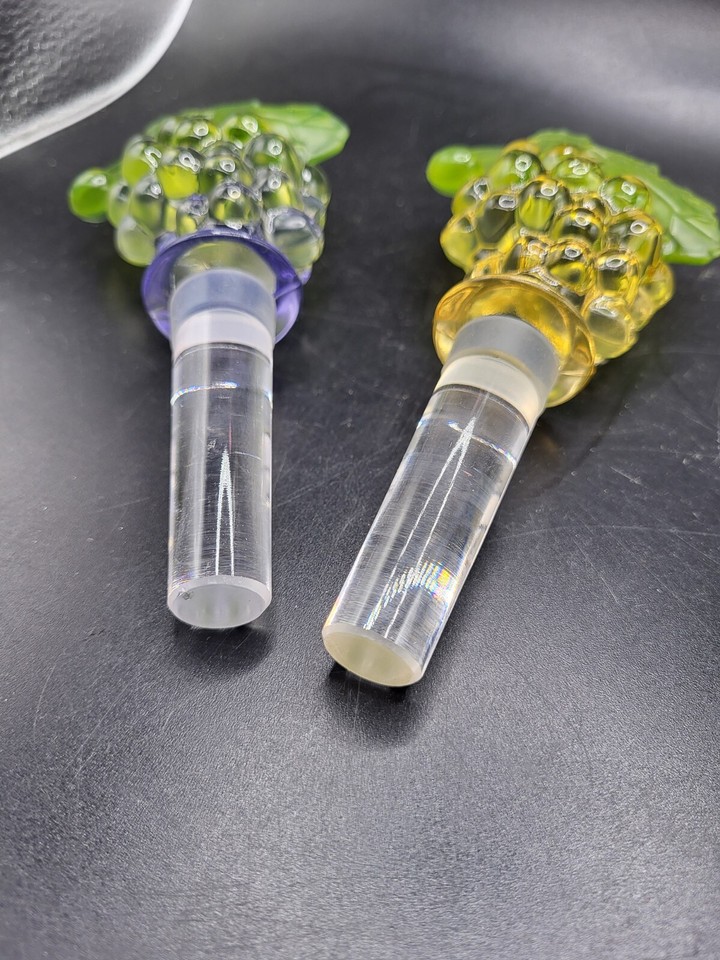 Set Of 2 AUSTRIAN Lead Crystal Grape Wine Bottle Stoppers MIKASA ...