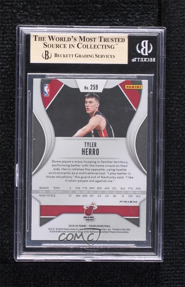 2019-20 Panini Prizm Orange Ice Tyler Herro #259 BGS 9.5 GEM MINT ...