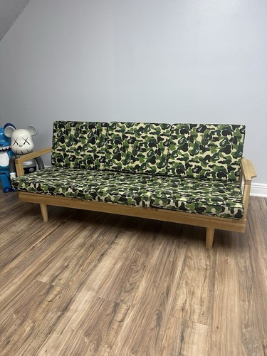 Bape x Medicom x Karimoku 3 Seat ABC Green Wood Sofa Nigo Couch Kaws ...