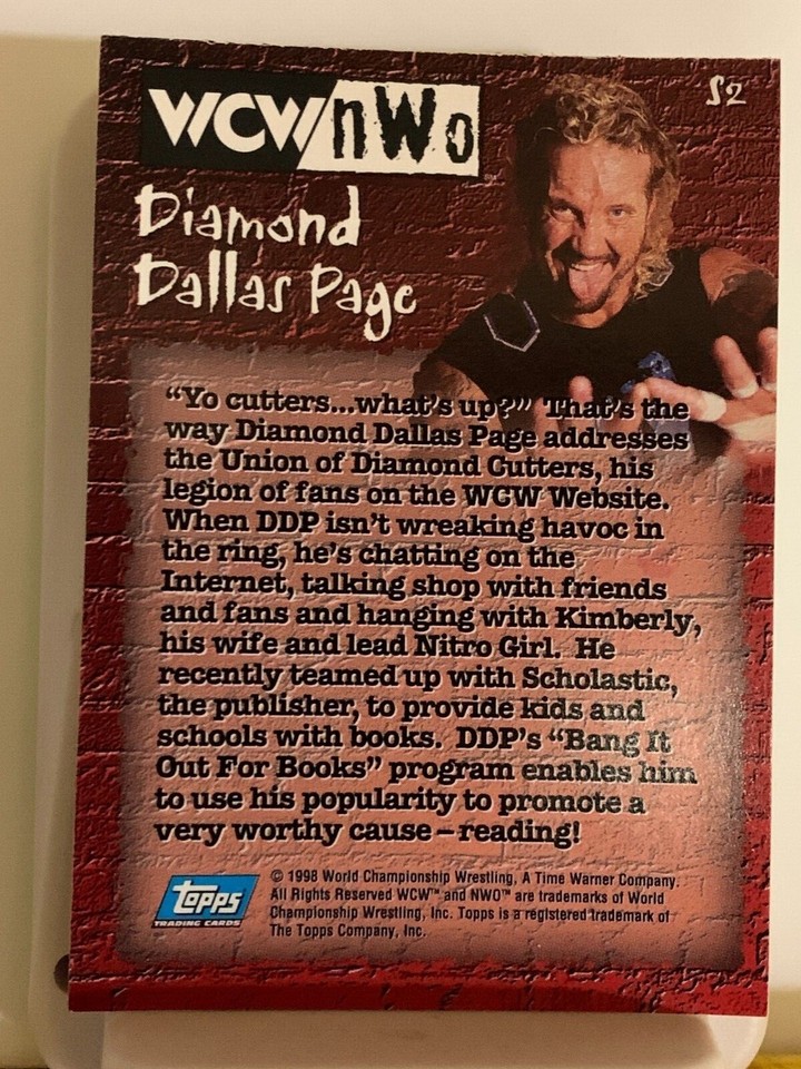 DDP Diamond Dallas Page 1998 Topps WCW / NWO Wrestling Stickers - #S2 ...