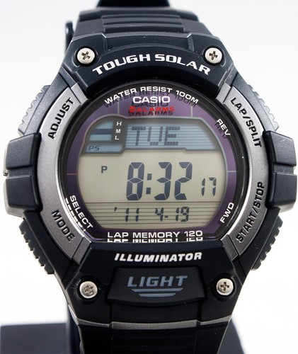 Casio WS-220-1AV Tough SOLAR Watch 120-Lap Memory Stopwatch Sports ...