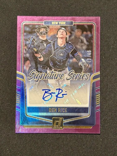Ben Rice Purple Signature Series Auto #'d /49 - 2024 Panini Donruss ...