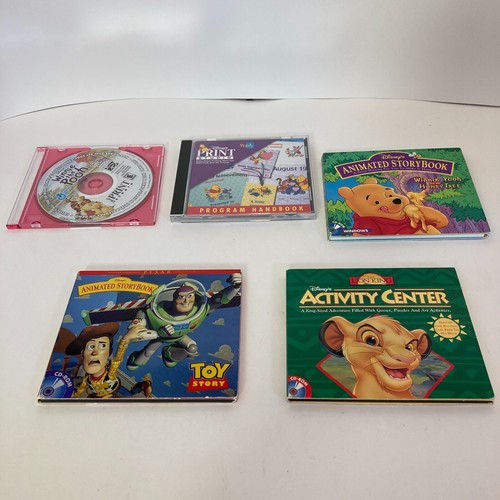 Vintage 90s Disney Pixar CD-Rom Activity Games Lion King Toy Story Pooh ...