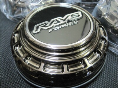 Genuine RAYS/VOLK RACING 4X4 NO.83 BK/CH Center Caps Set of 4 ...