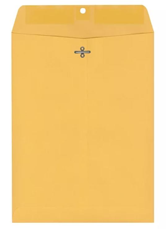 9 x 12 Inches Clasp Envelope with Deep Gummed Flaps 28LB Brown Kraft ...